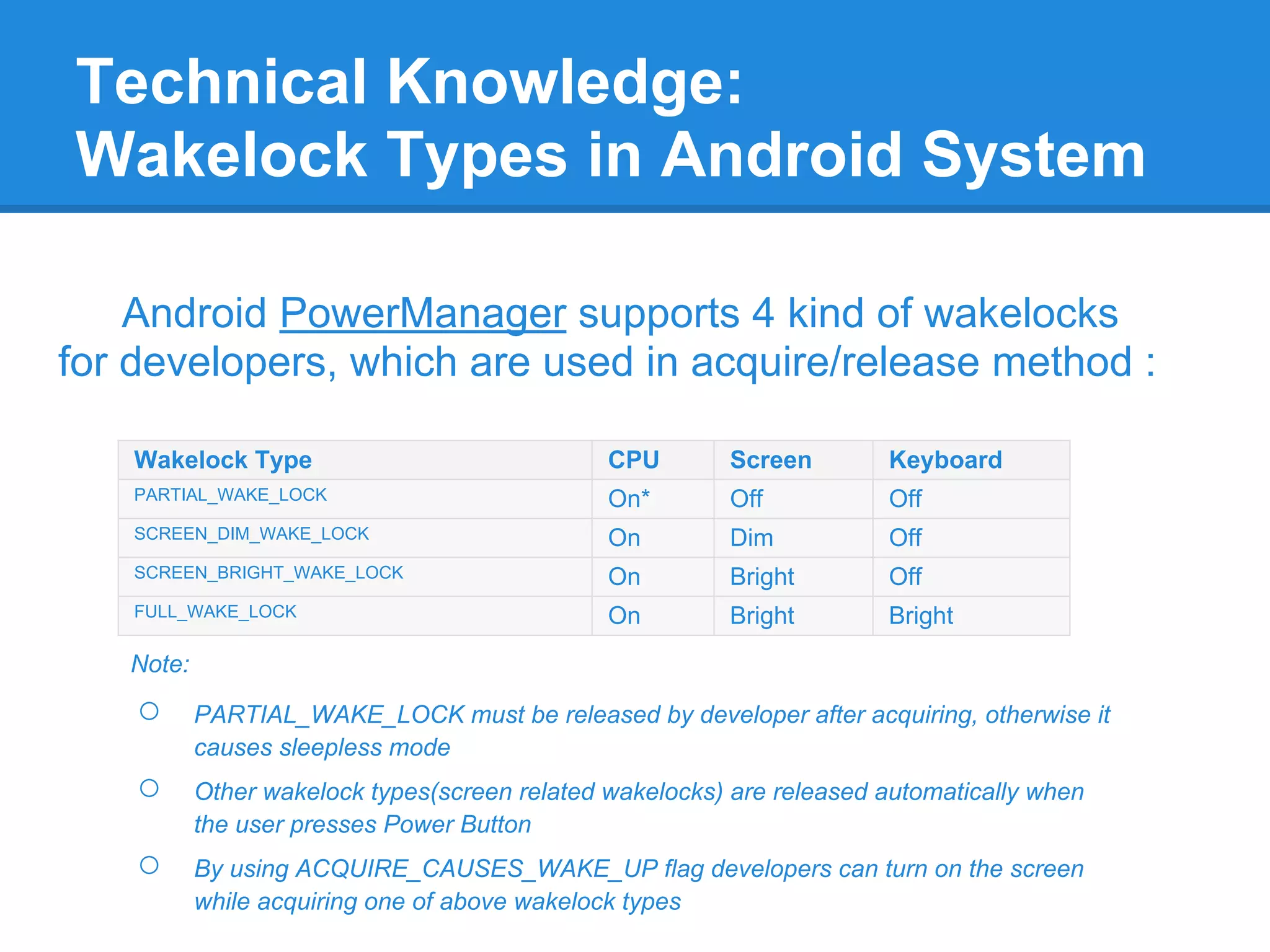 Android - Wakelock detector | PPT