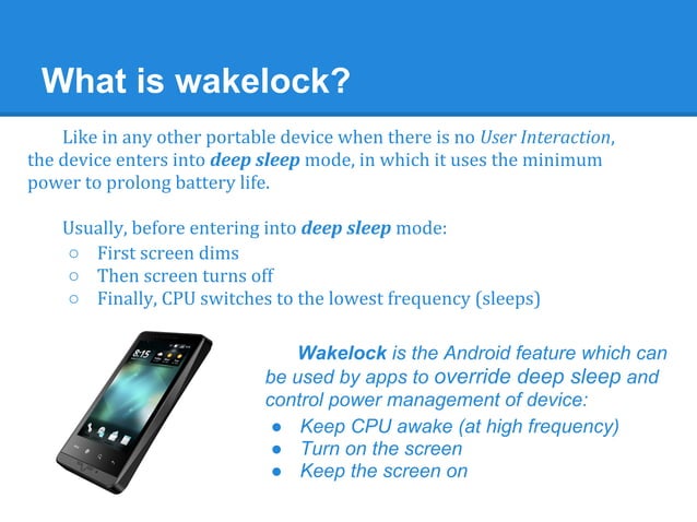 Android - Wakelock detector | PPT