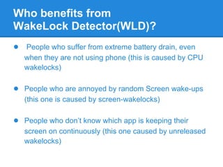 Android - Wakelock detector | PPT