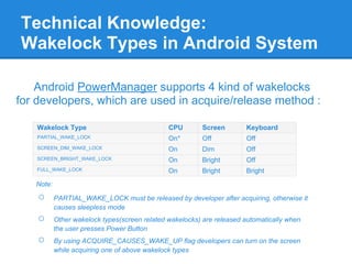 Android - Wakelock detector | PPT