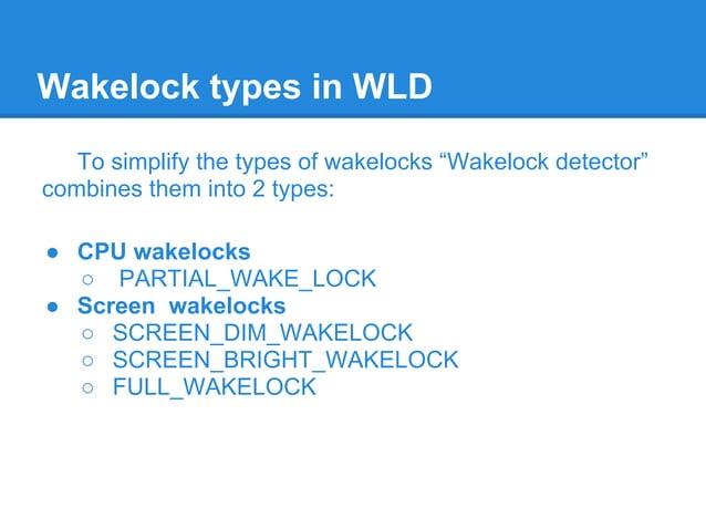 Android - Wakelock detector | PPT