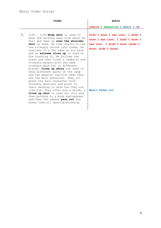 Wake me up second draft music video script by ryan sharman | PDF