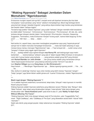 Waking hypnosis | PDF
