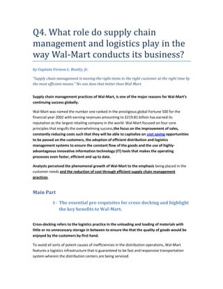 Wal mart assignment-strategic management-ahmed m. adel | DOCX