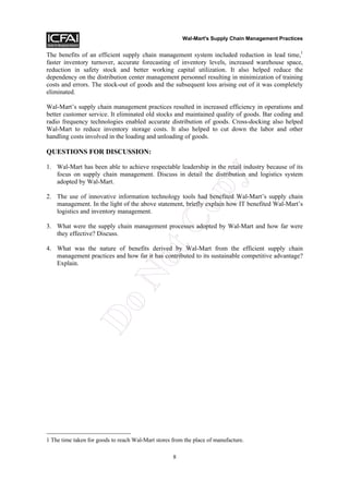 Wal Marts Supply Chain Management Practices | PDF