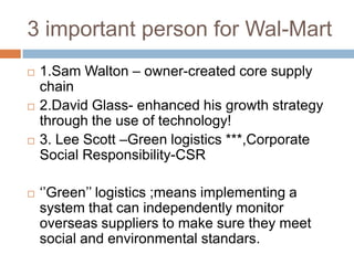 Wal mart’s supply chain presantation | PPT