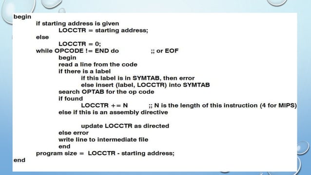Single Pass Assembler Pptx Programming Languages Computing