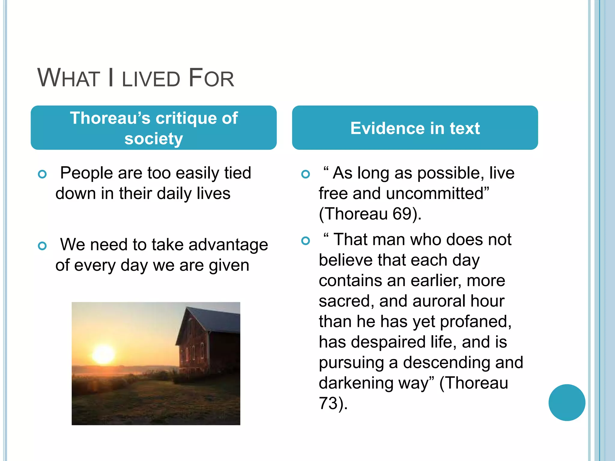 Walden where i lived | PPT