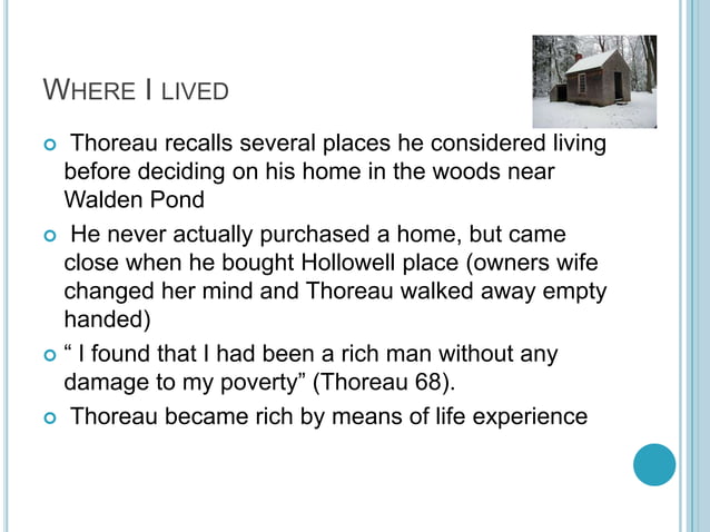 Walden where i lived | PPT | Free Download