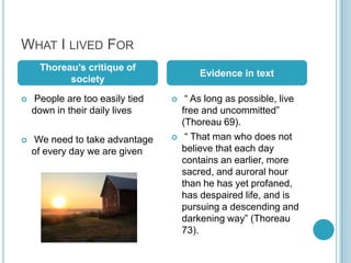 Walden where i lived | PPT