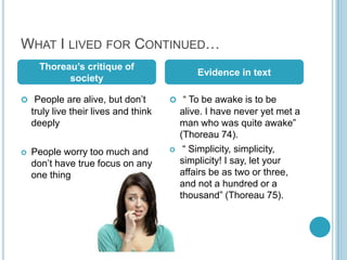 Walden where i lived | PPT