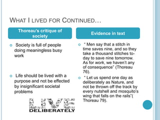 Walden where i lived | PPT