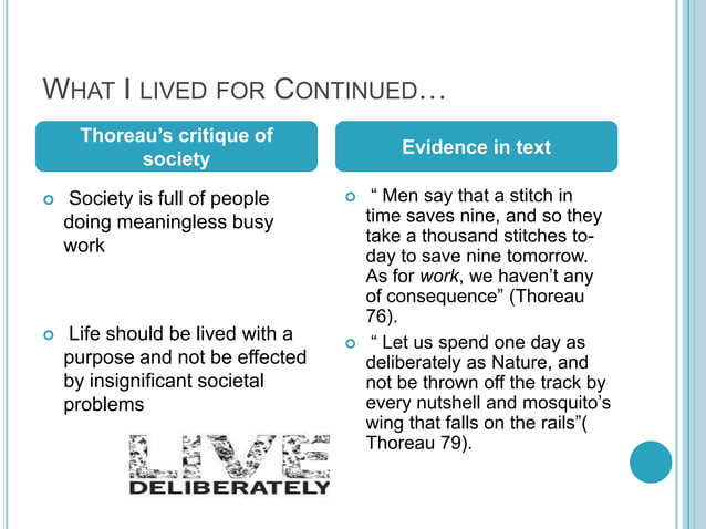 Walden where i lived | PPT