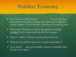 Walden Close Reading Guide | PPTX