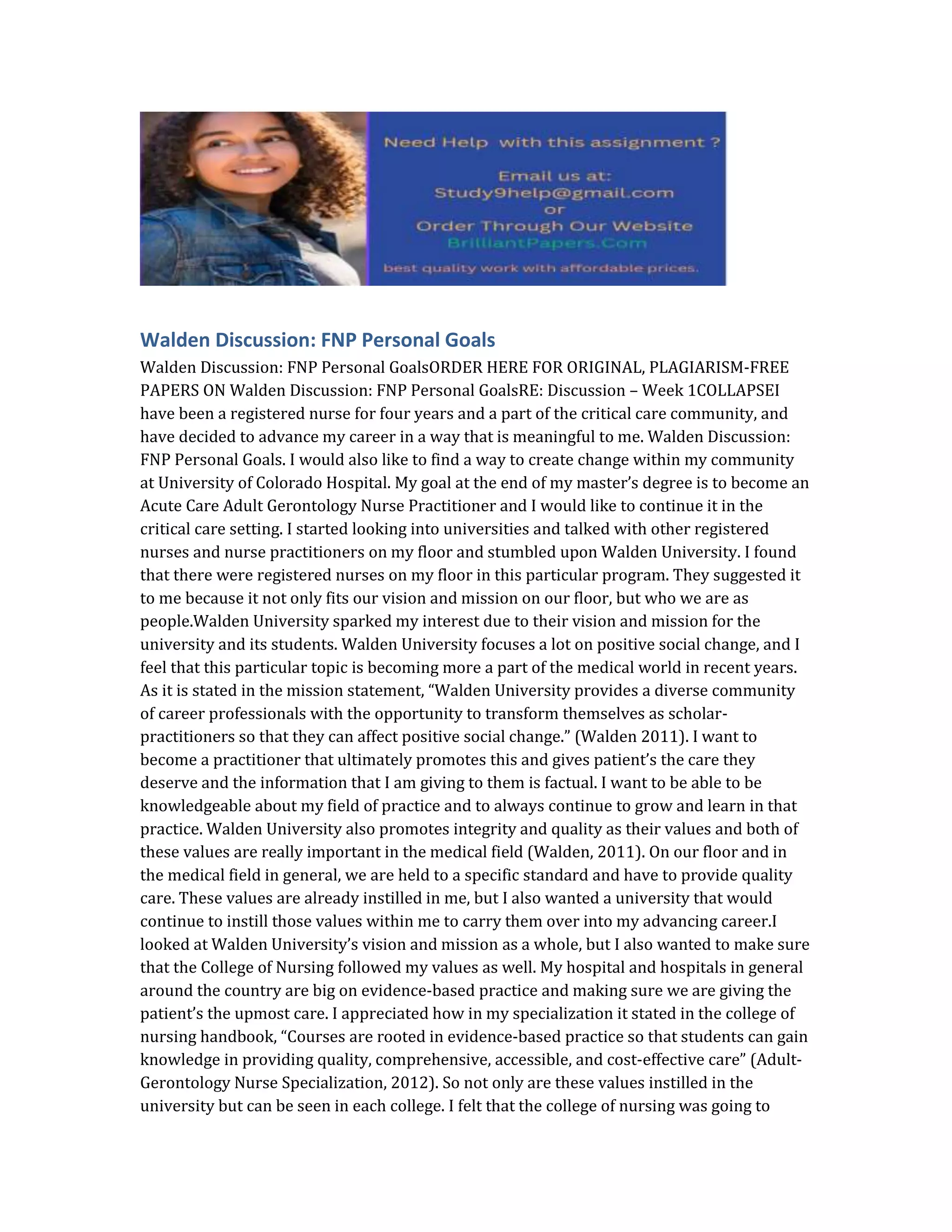 Walden FNP Personal Goals.docx