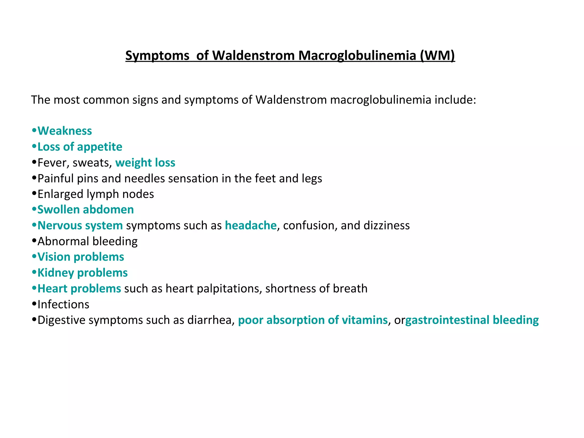 Waldenstrom macroglobulinemia (wm) | PPT