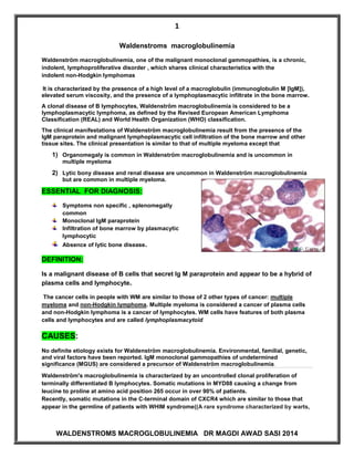 Waldenstroms macroglobulinemia DR MAGDI SASI | PDF