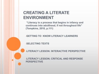 Walden University Literate Environment Analysis Presentation | PPTX