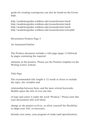 Walden University Dissertation Premise .docx