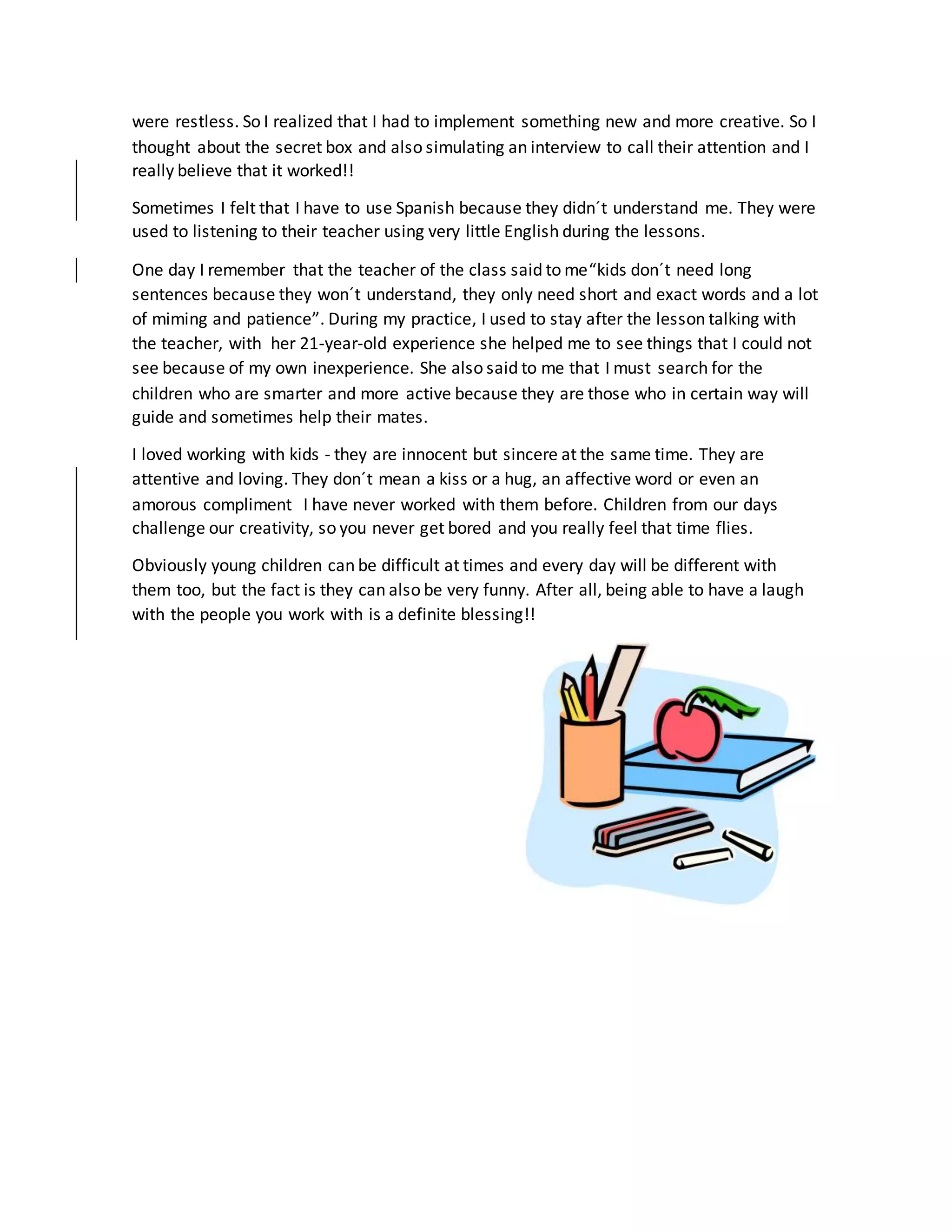 Waldovino tpd primary school final reflection | DOCX | Parenting Children Aged 4-11 | Parenting