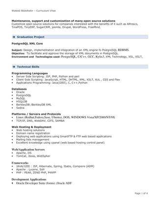 Waleed Abdelkebir Cv En 2009 | PDF