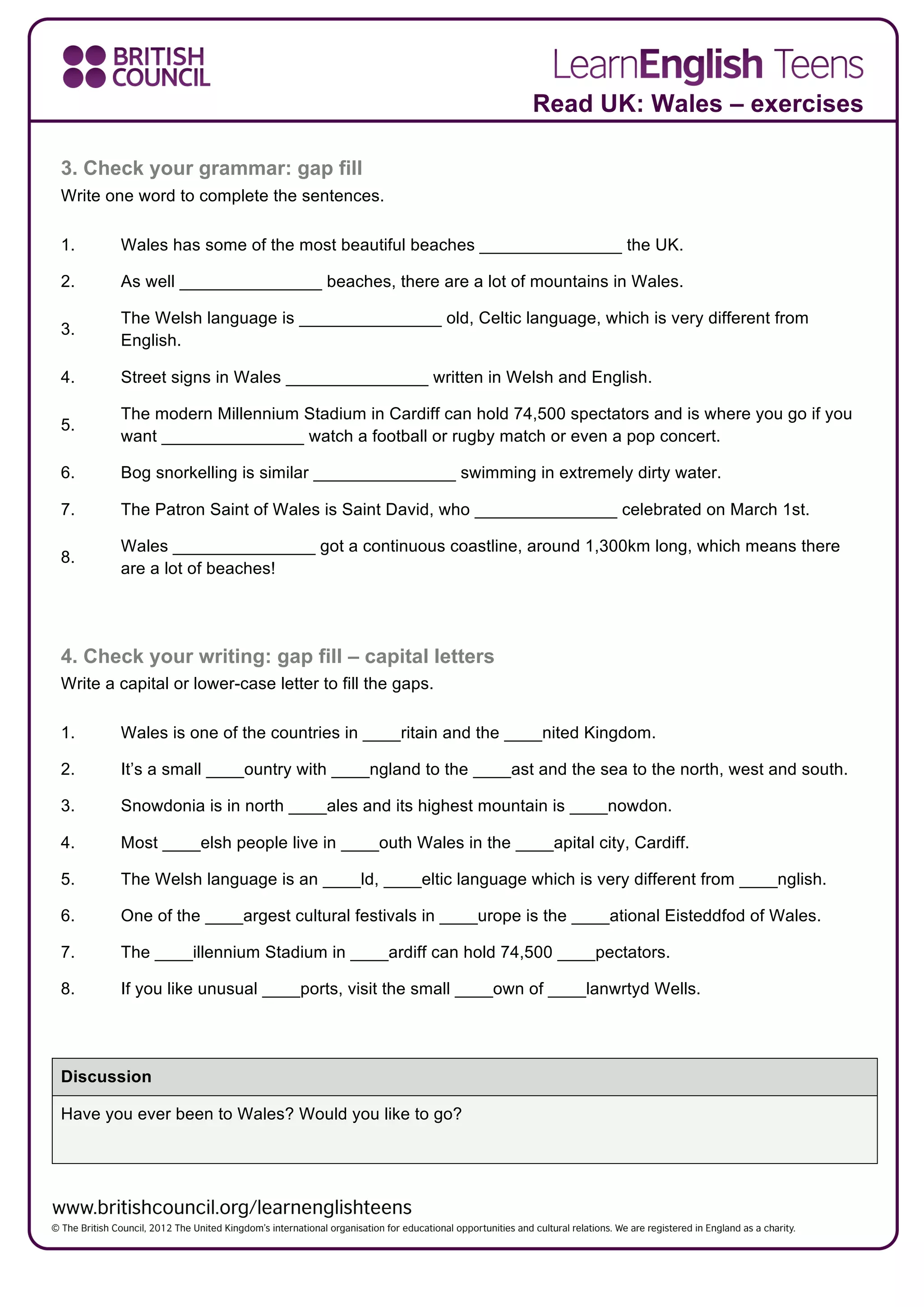 WALES -exercises | PDF