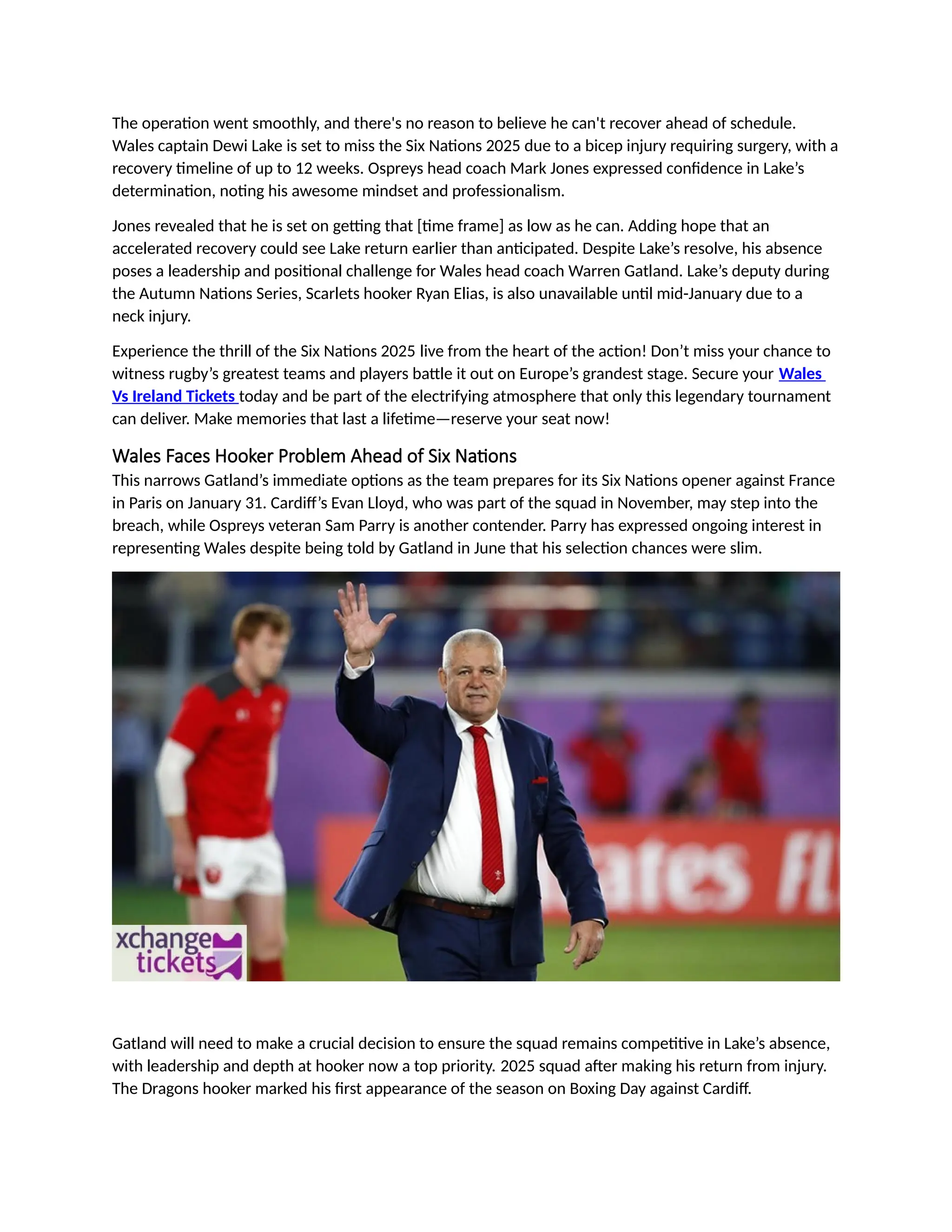 Wales’ Six Nations 2025 Hopes Hit by Dewi Lake Injury.docx