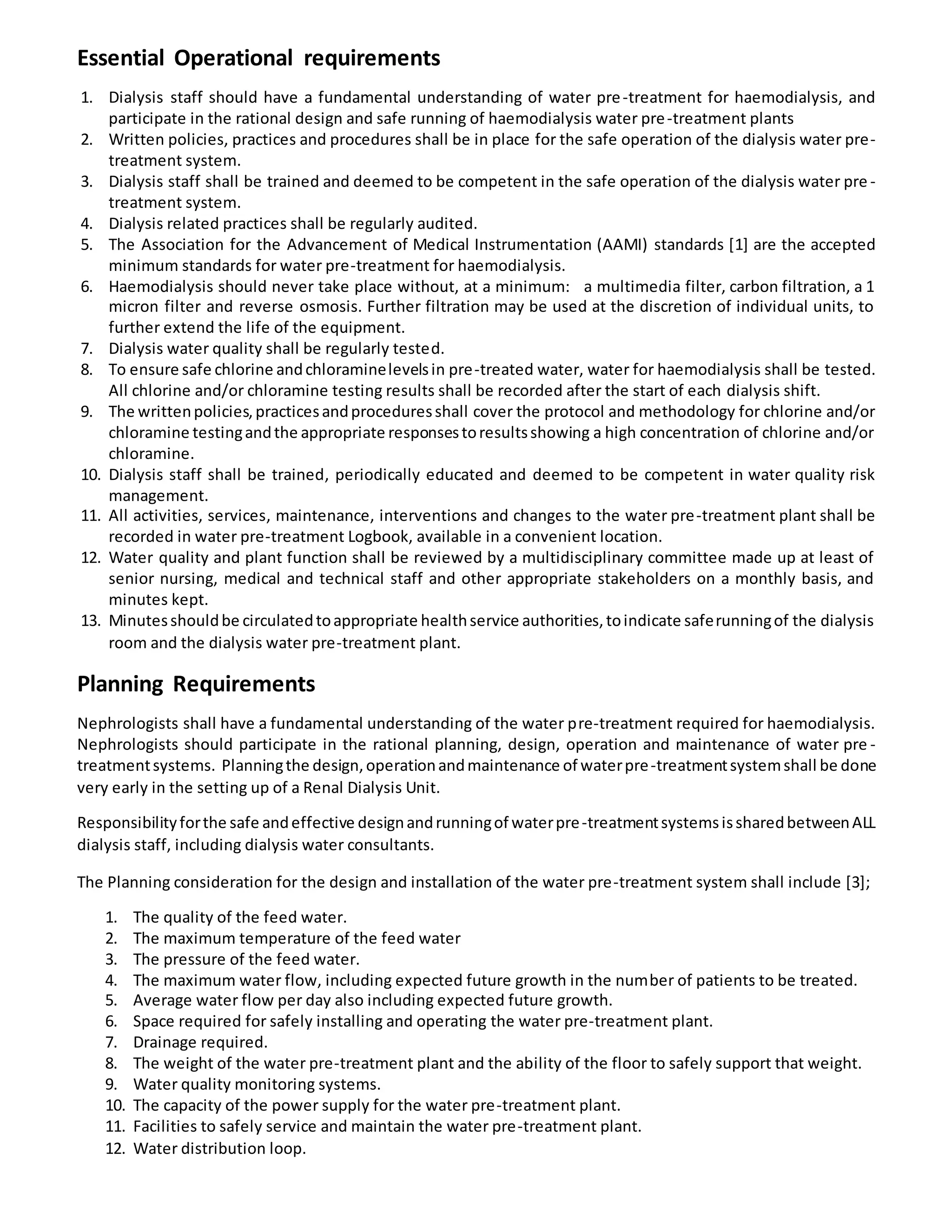 Dialysis Water Treatment | DOCX