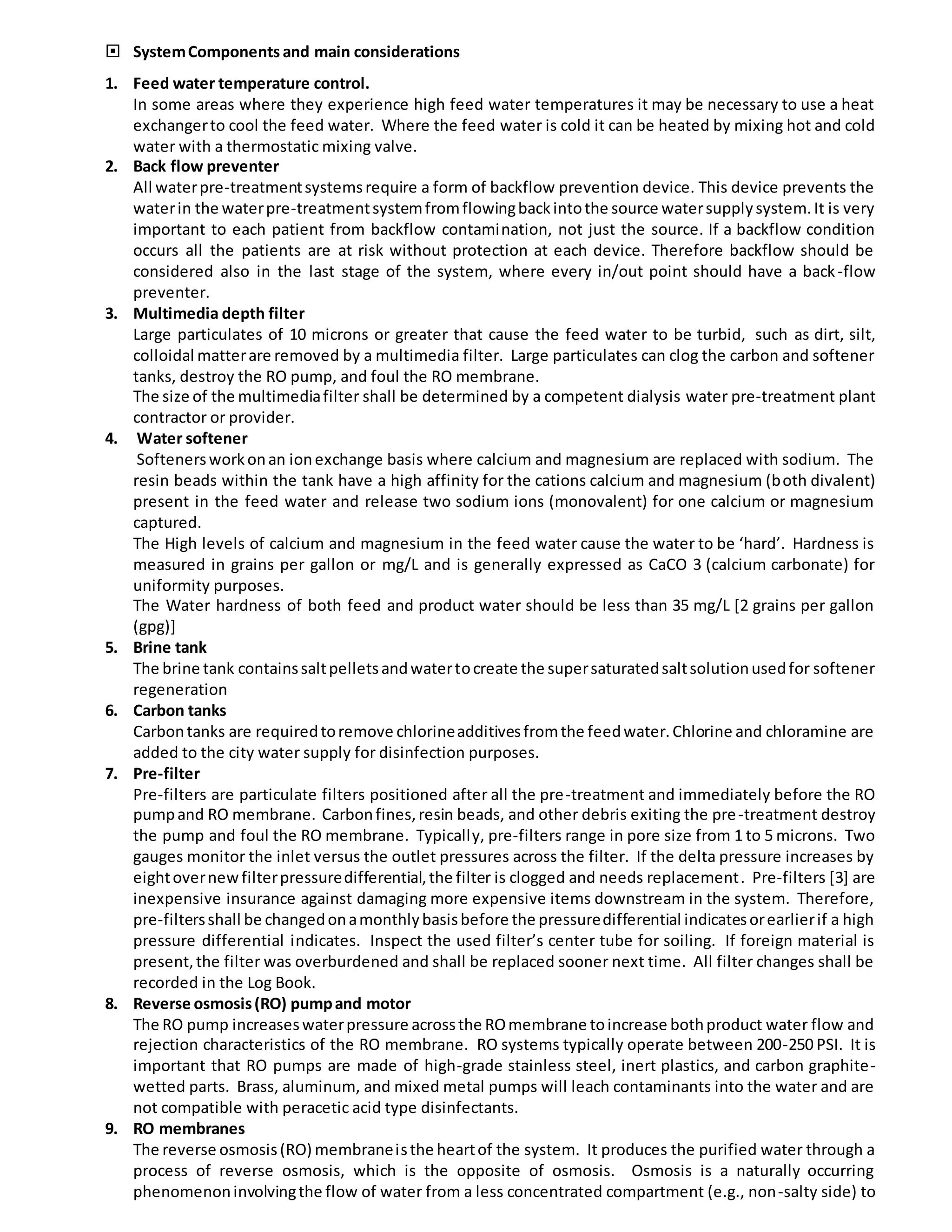 Dialysis Water Treatment | DOCX