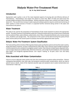 Dialysis Water Treatment | DOCX