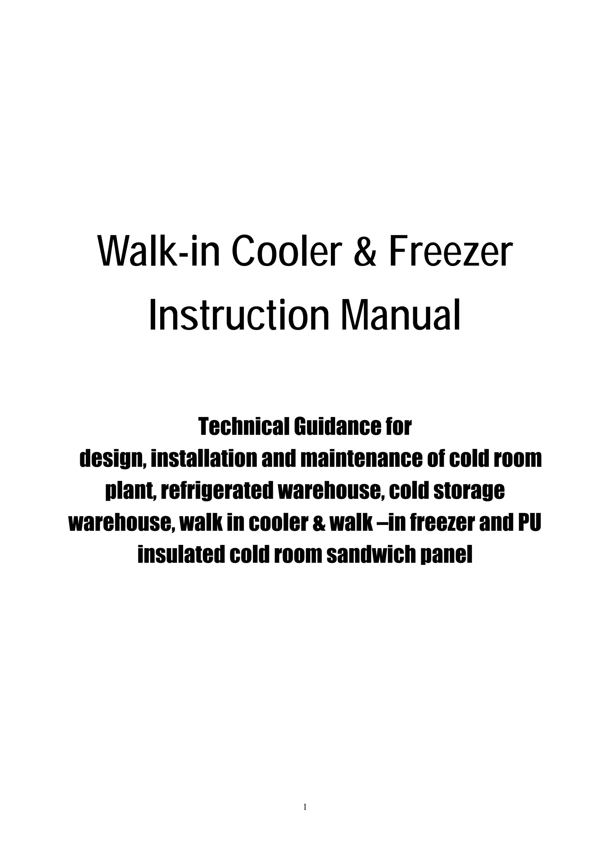 Walk in cooler & freezer cold room plant & refrigerated cold storage ...