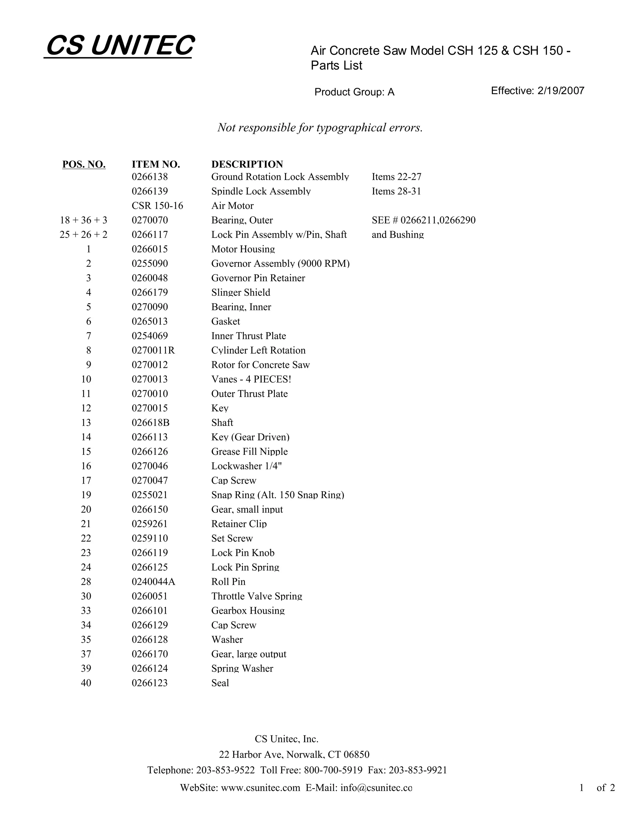CS Unitec Air Walk Behind Concrete Saw: CSR 150 | PDF