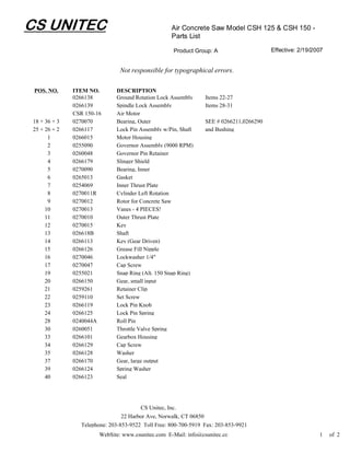 CS Unitec Air Walk Behind Concrete Saw: CSR 150 | PDF