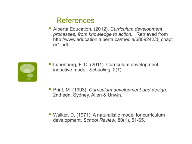 Decker Walker's curriculum model (1971) | PPTX