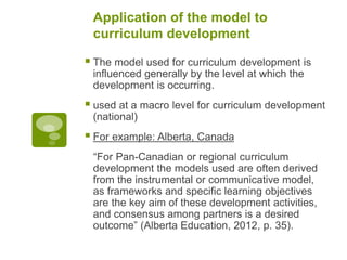 Decker Walker's curriculum model (1971) | PPTX