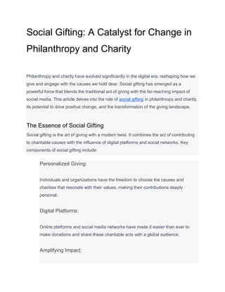 Social Gifting: A Catalyst for Change in Philanthropy and Charity.docx