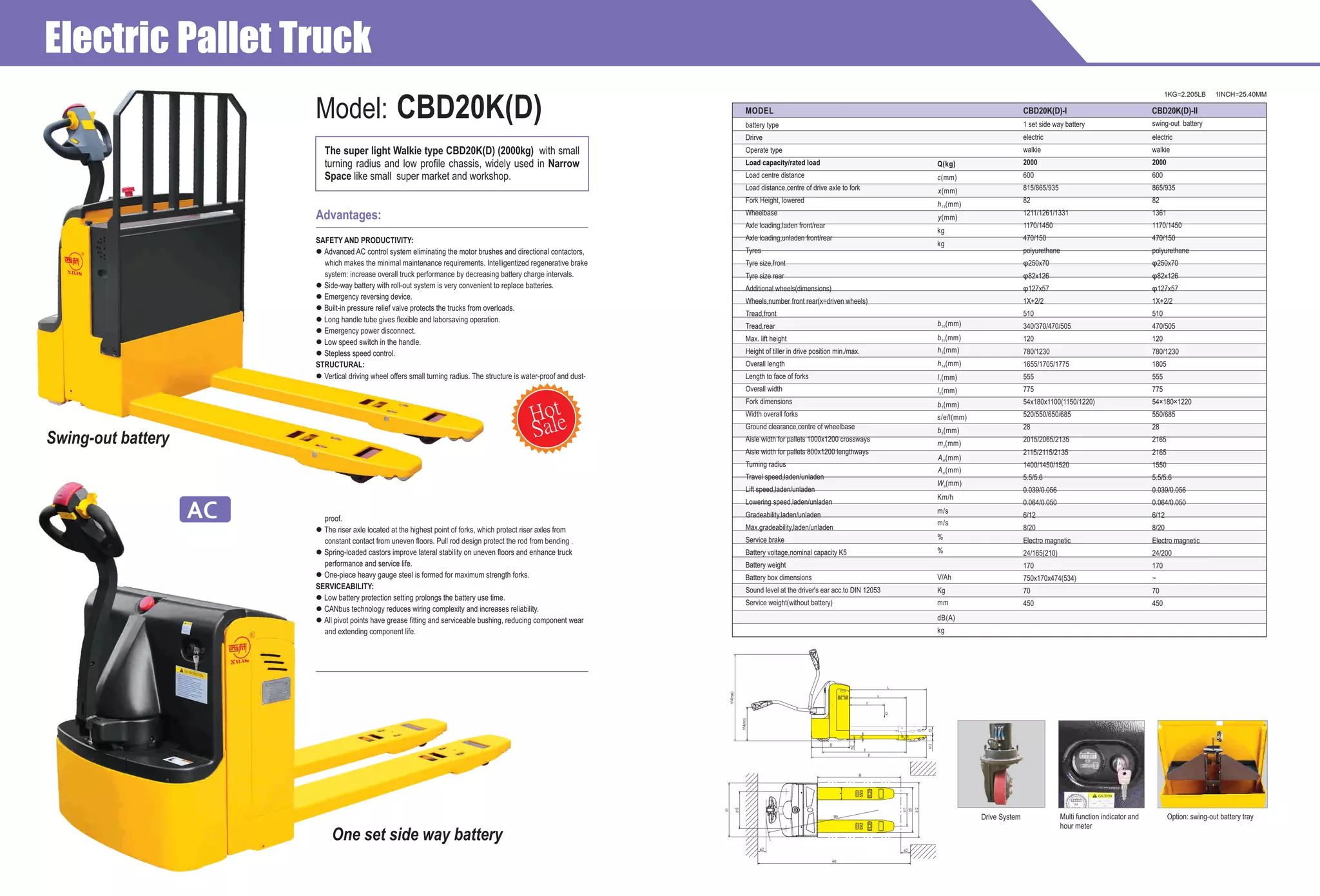 Walkie type electric pallet truck cbd20 k(d) | PDF