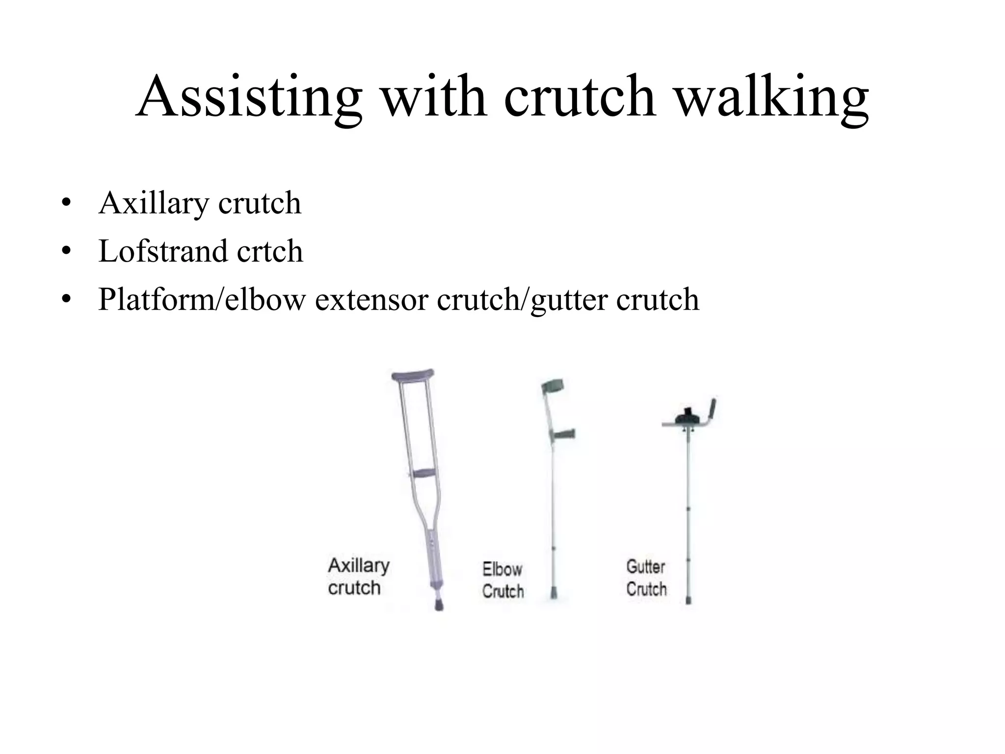 Walking and use of cane walker and crutches | PPTX