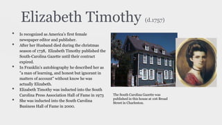 Walking in a Woman's Shoes: A Women's History Tour of Charleston SC | PPTX