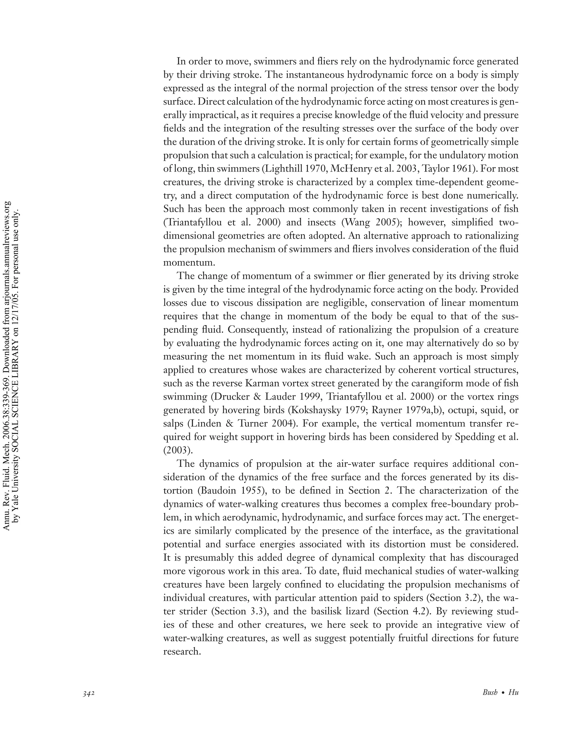 Walking On Water Biolocomotion At The Interface | PDF