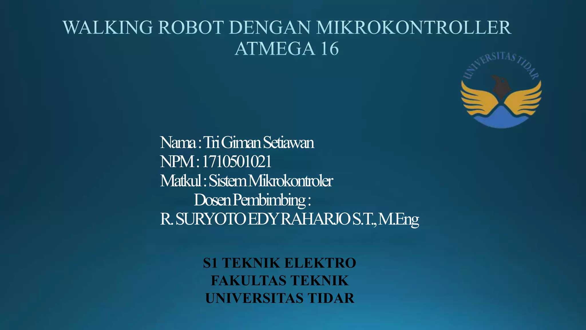 perancangan walking robot | PPTX