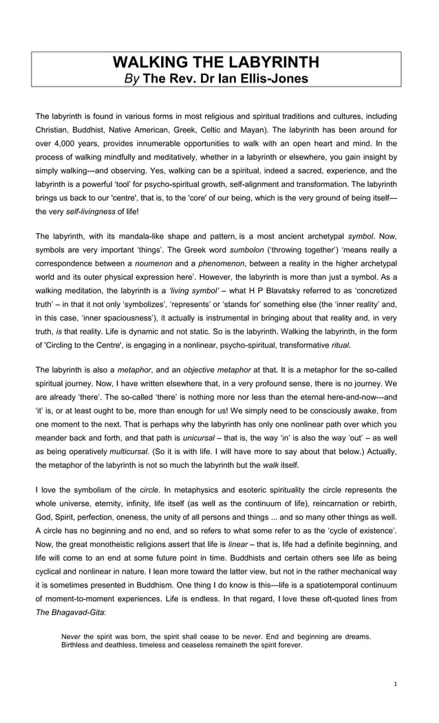 WALKING THE LABYRINTH | PDF