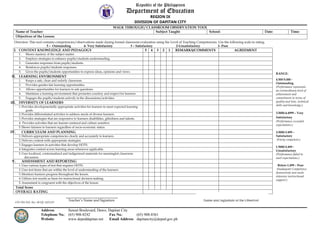 Walkthrough Observation-Tool Documents for School Monitoring. | DOCX