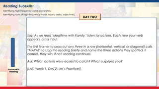 Walkthrough of the ARAL-Reading Plus Teacher_s Guide (TG) and Learning ...