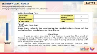 Walkthrough of the ARAL-Reading Plus Teacher_s Guide (TG) and Learning ...