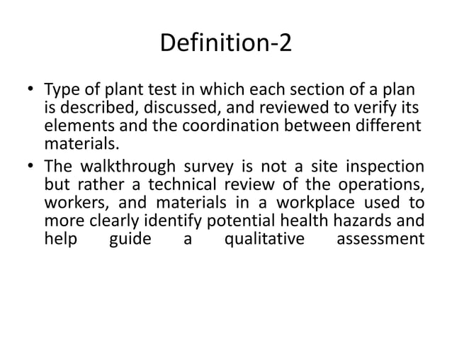 workplace Walk through survey-----hazard evalutaion | PPTX