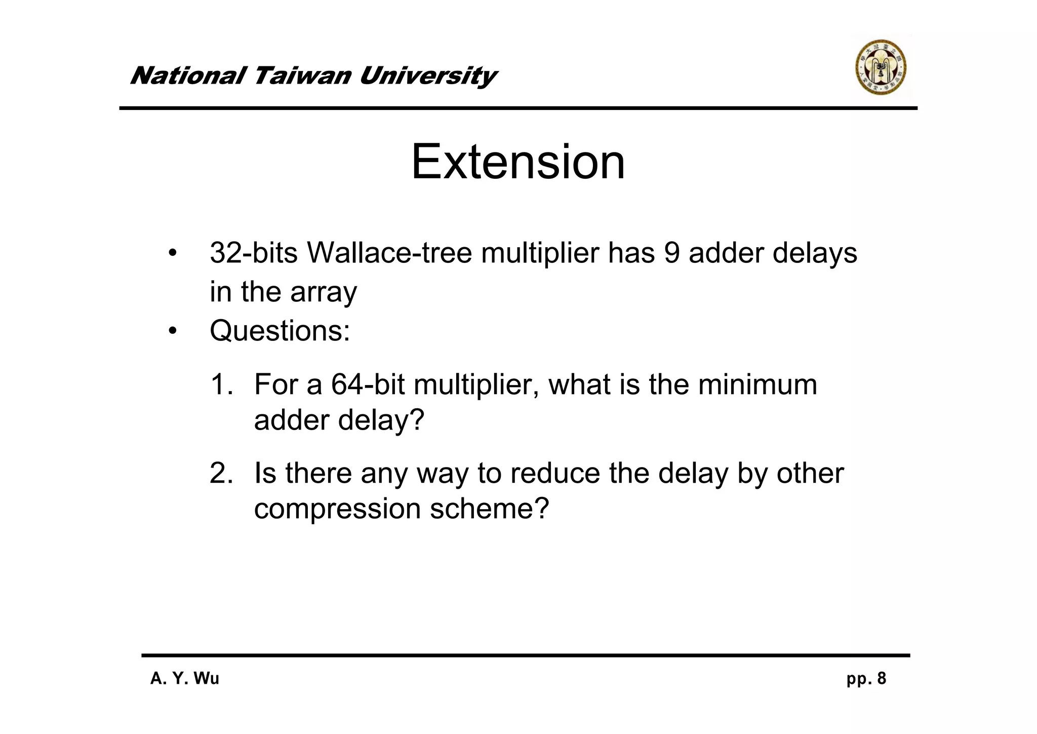 Wallace tree multiplier | PDF