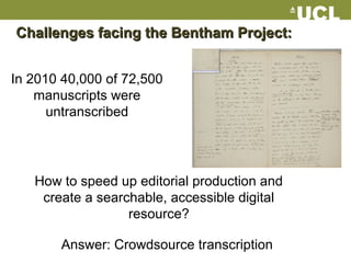 Lessons from Transcribe Bentham | PPT