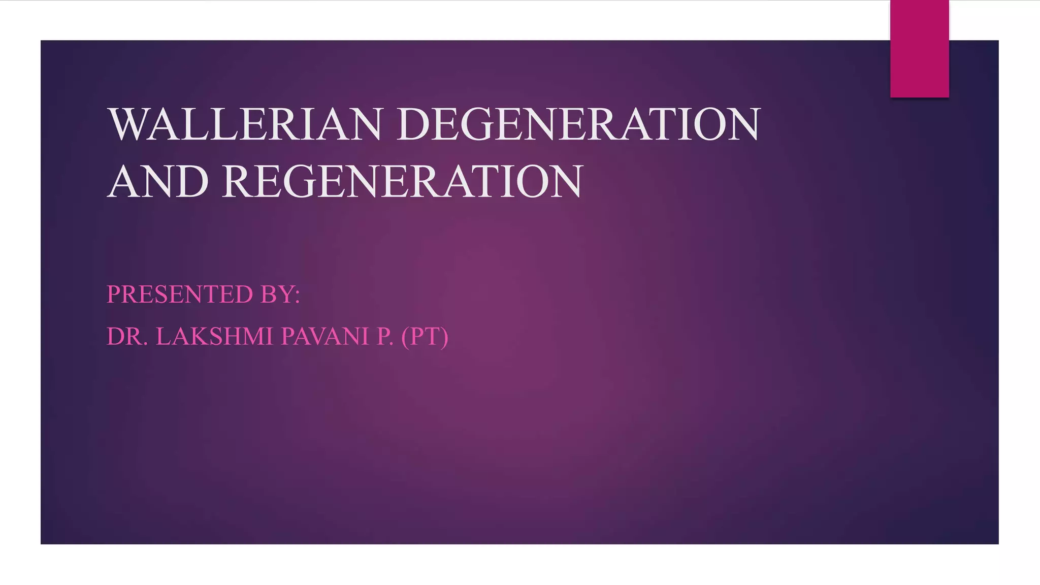Wallerian degeneration and regeneration | PPT