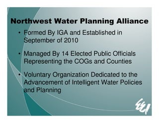 Northwest Water Planning Alliance: A Fresh Approach to Water Planning | PDF